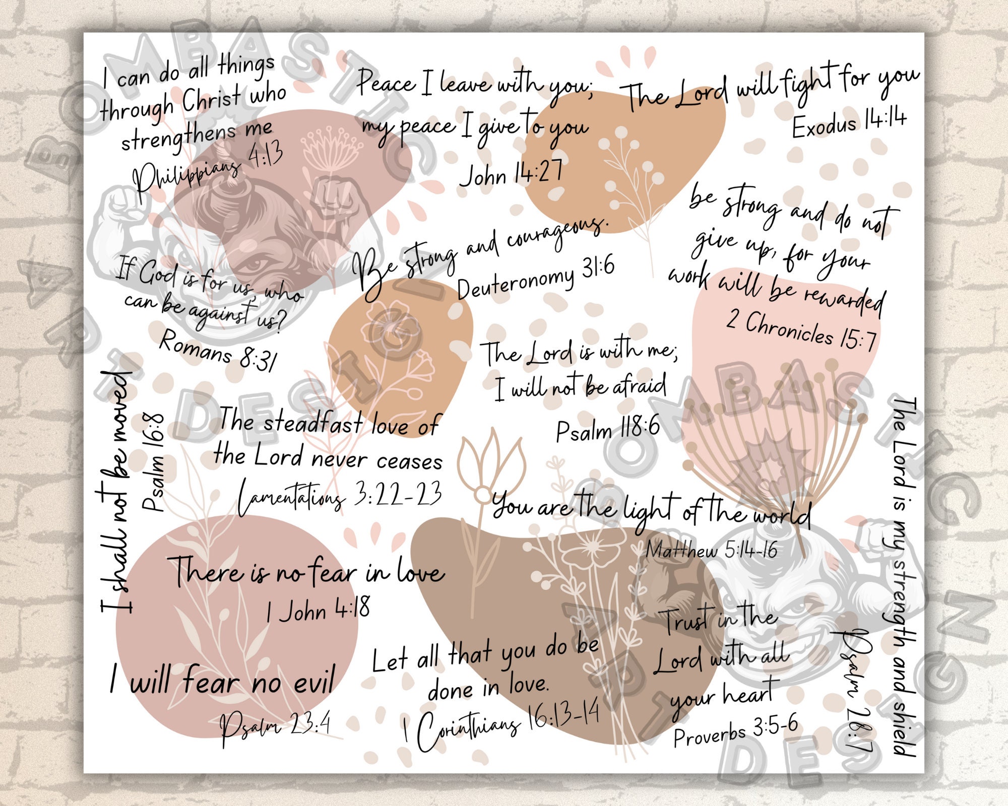 Christian Bible Verse Affirmations Tumbler Wrap Sublimation Design PNG ...