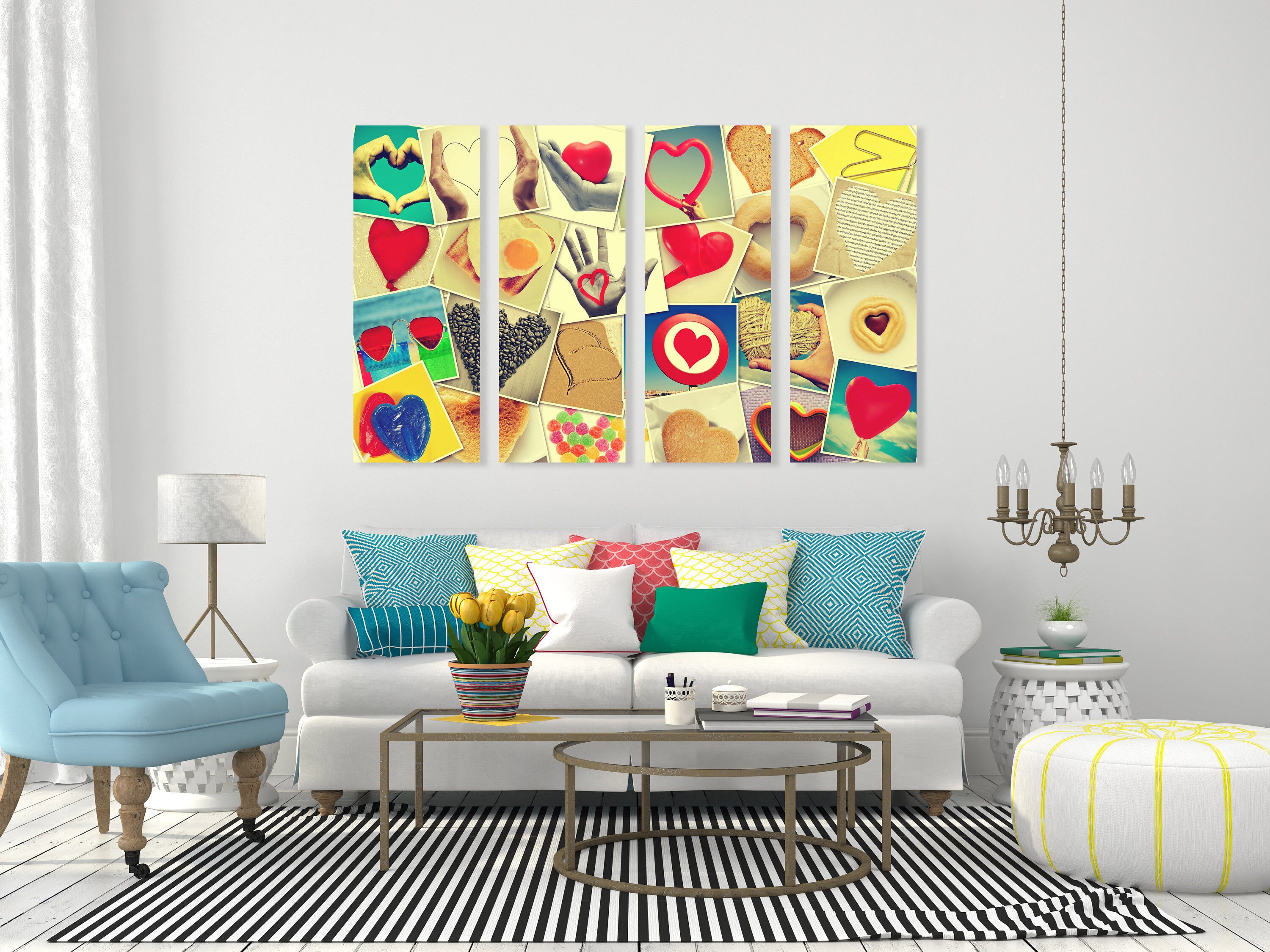Heart Collage Poster Wall Art Collage Set Love Canvas Wall - Etsy