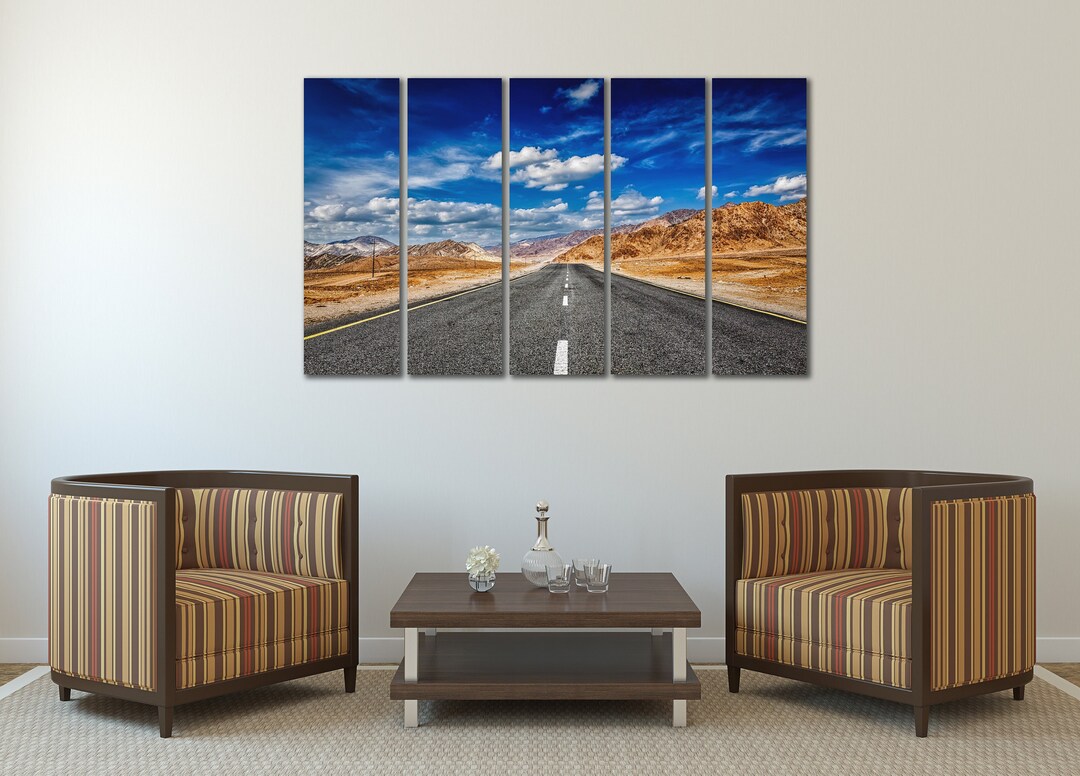 Blue Sky Wall Art, Travel Wall Art, Track Wall Art, Landscape Painting ...
