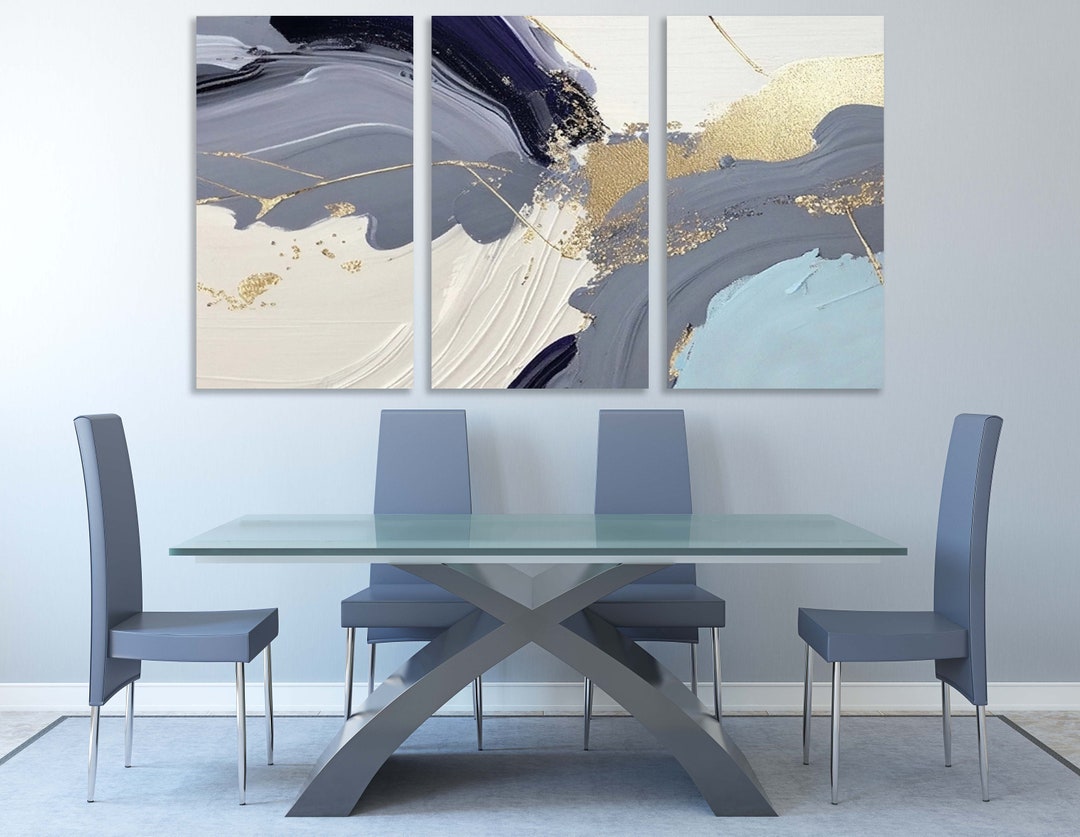 Multi Panel Abstract Wall Art, Paint Splashes Canvas Print, Printable ...