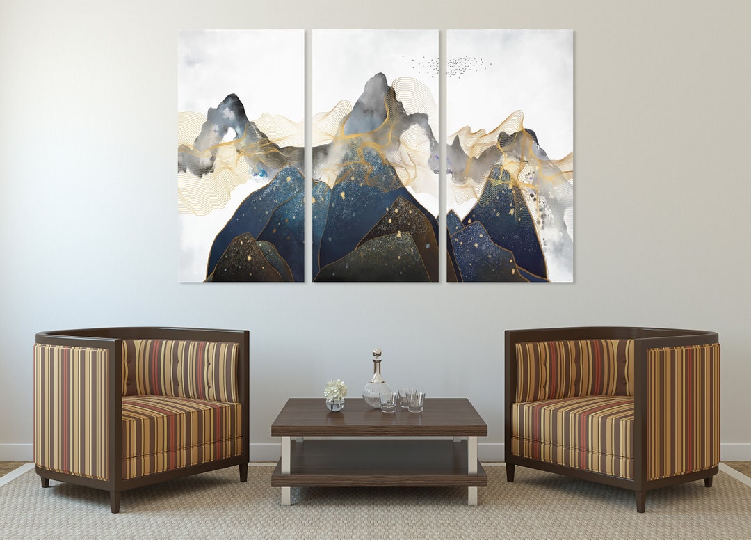 Blue Ridge Mountains Wall Art, Abstract Mountains, Landscape Large ...