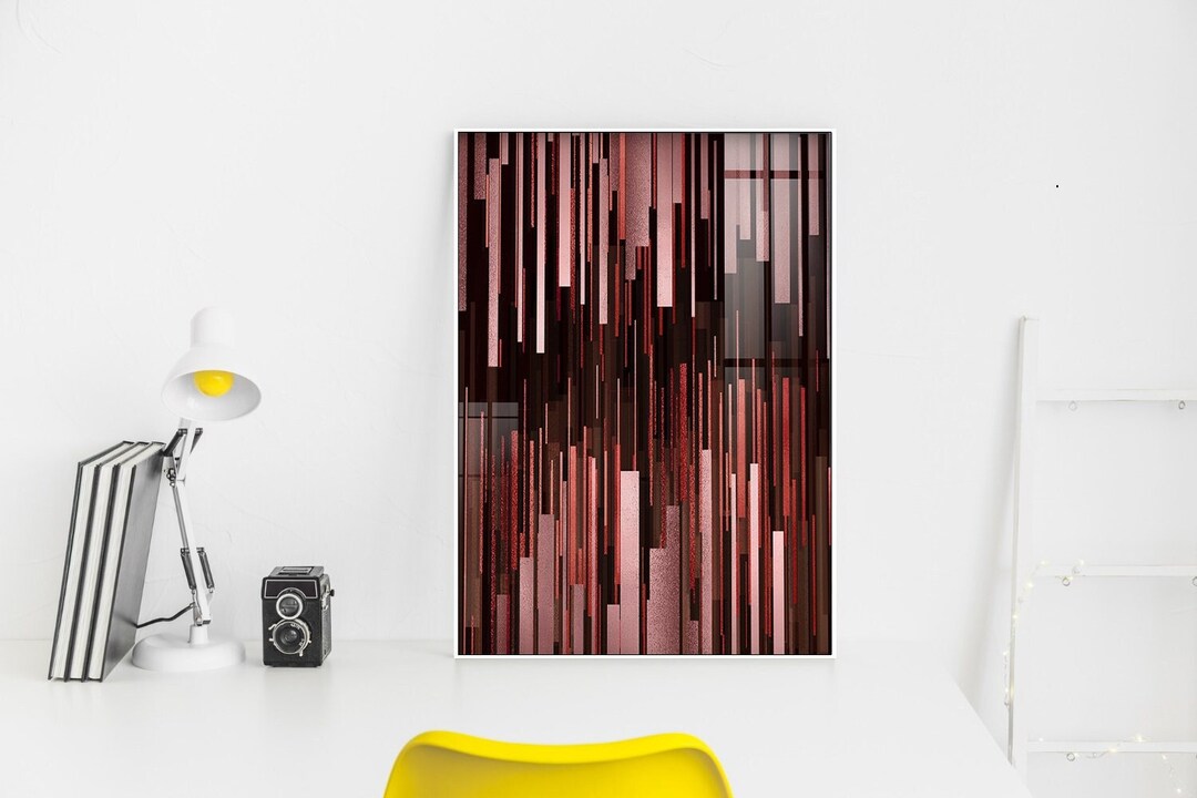 Large Abstract Red Canvas Wall Art, Minimalist Floater Frame Canvas ...