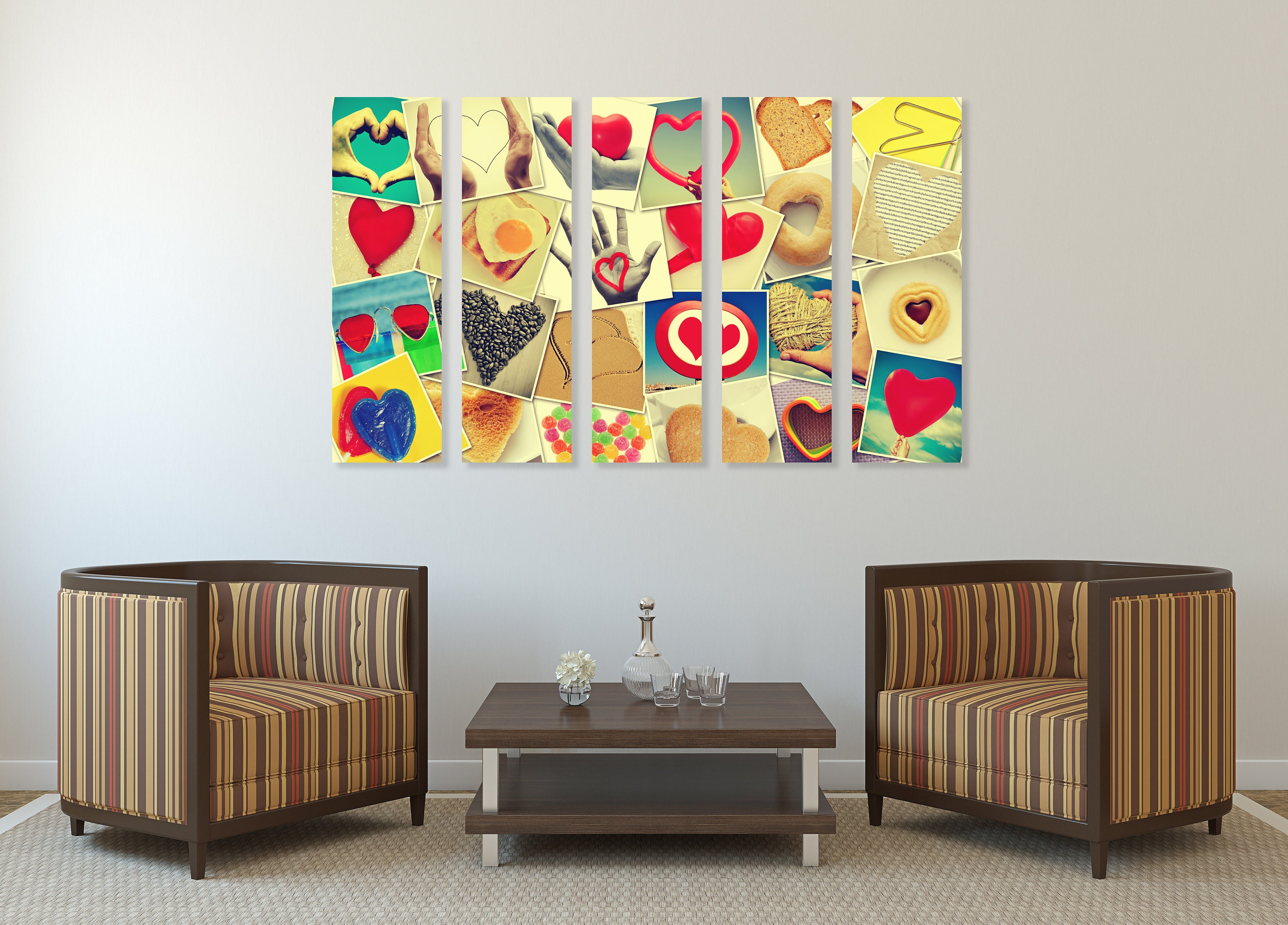 Heart Collage Poster Wall Art Collage Set Love Canvas Wall - Etsy