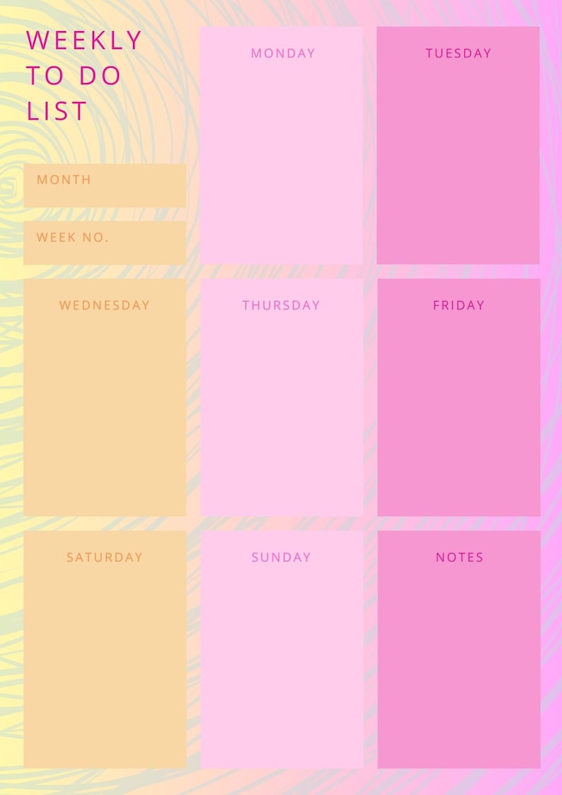 Digital Weekly to Do List - Etsy