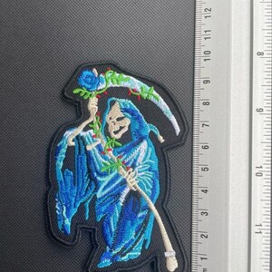 Blue Grim Reaper Flowers Patch Detailed Reaper Flower God - Etsy