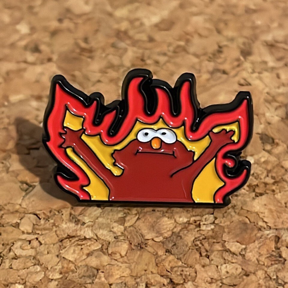 Hell Fire Meme Hellmo Enamel Pin Funny Badge Elmo - Etsy
