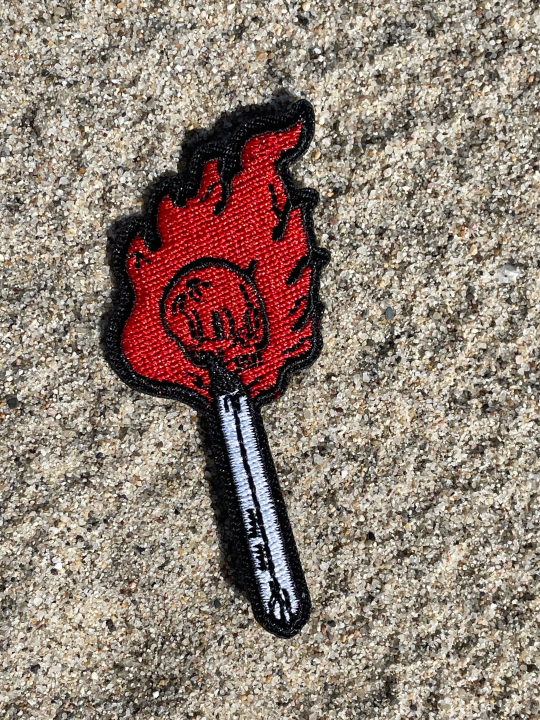 Burning Match Skull Iron on Patch DYI Anarchy Biker Patches for Clothes ...