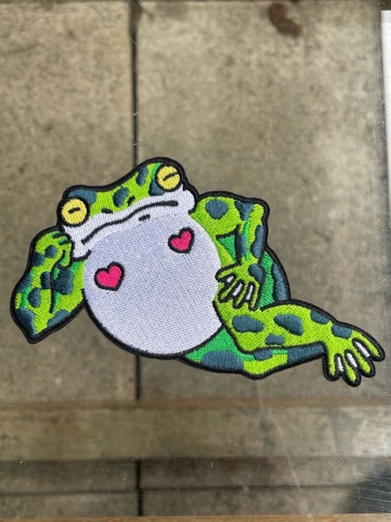 Sassy Frog Heart Shape Nips Iron on Patch Funny Adorable - Etsy