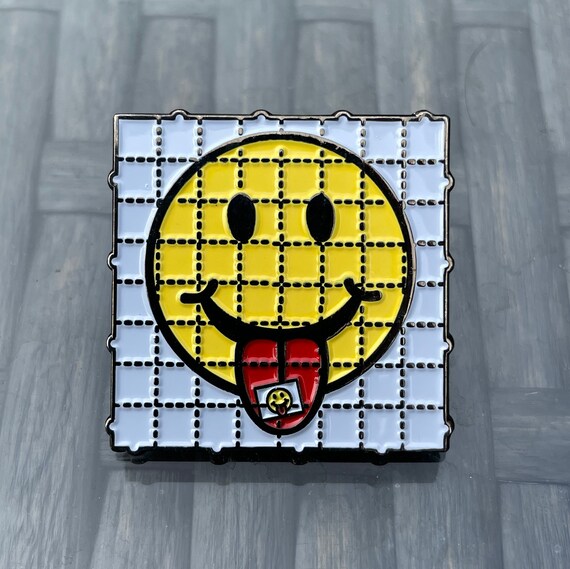 LSD Smiley Face Tabs Enamel Pin Acid Blotter Pin Hippie - Etsy