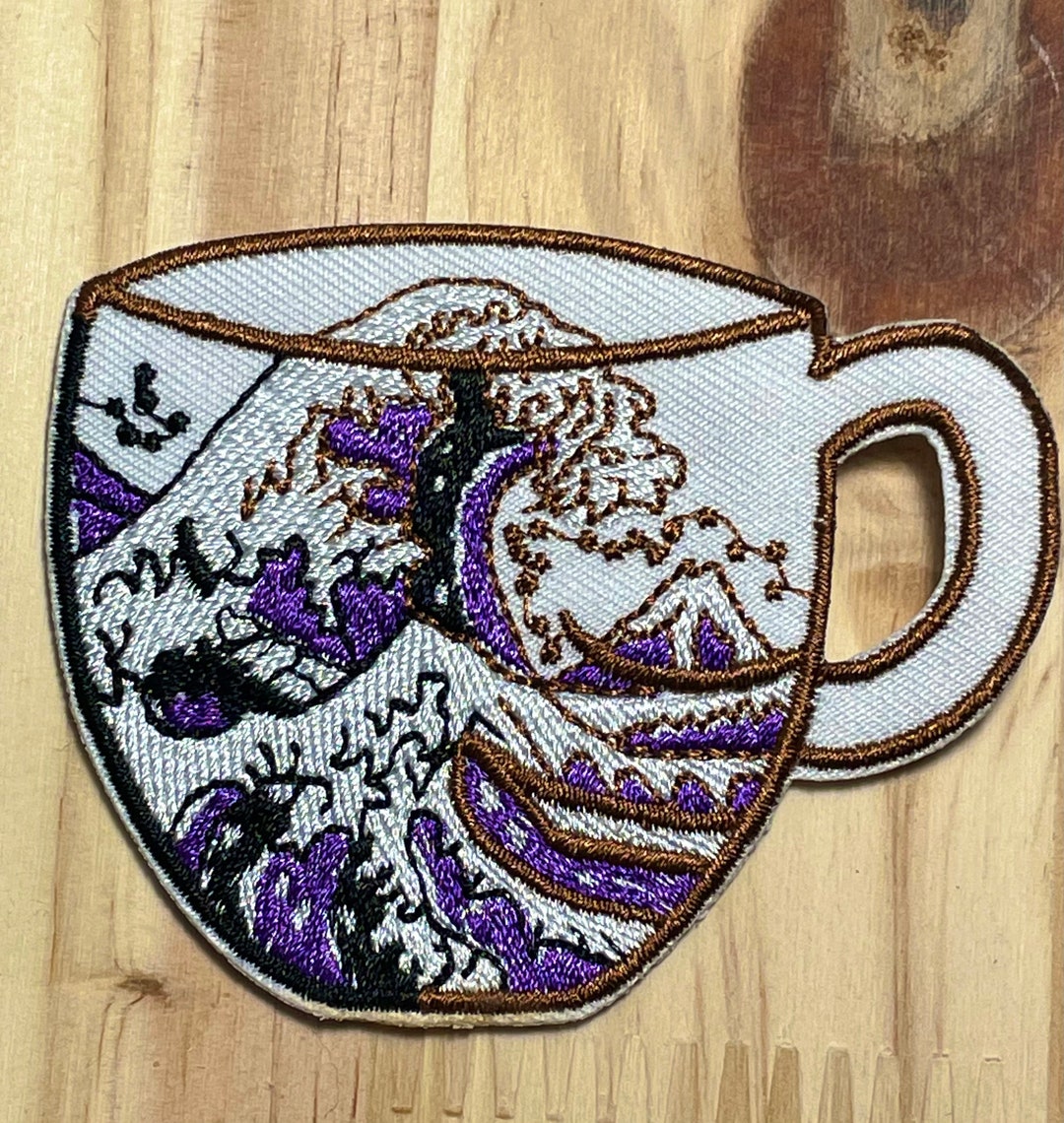 Tsunami Japanese Tea Cup Patch Waves Crashing Artwork Coffee Cup Ocean Art Old School - Etsy