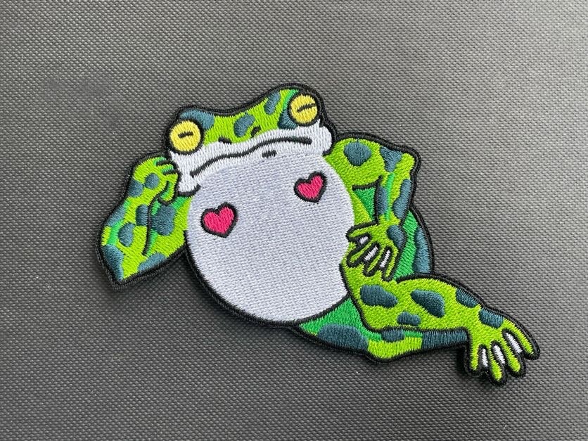 Sassy Frog Heart Shape Nips Iron on Patch Funny Adorable - Etsy