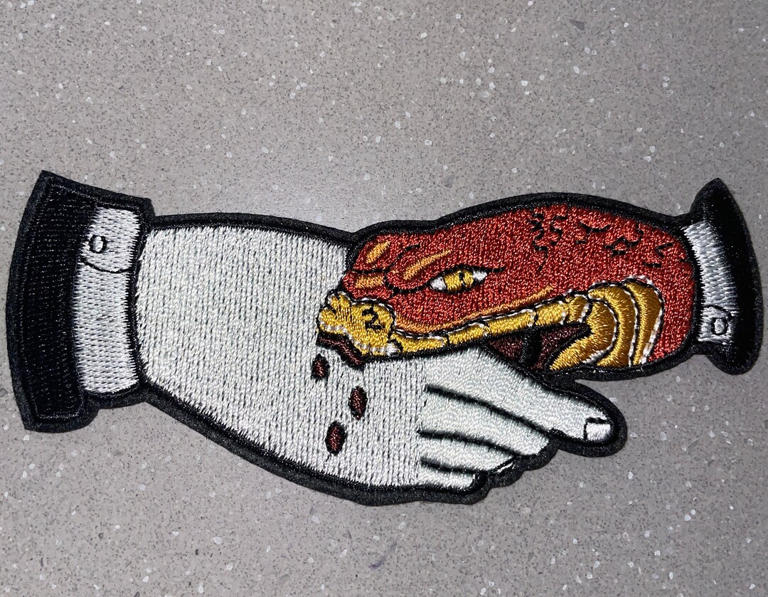 Trust No One Patch iron On Snake Bite Snakes Betrayal for Jackets, Hats ...