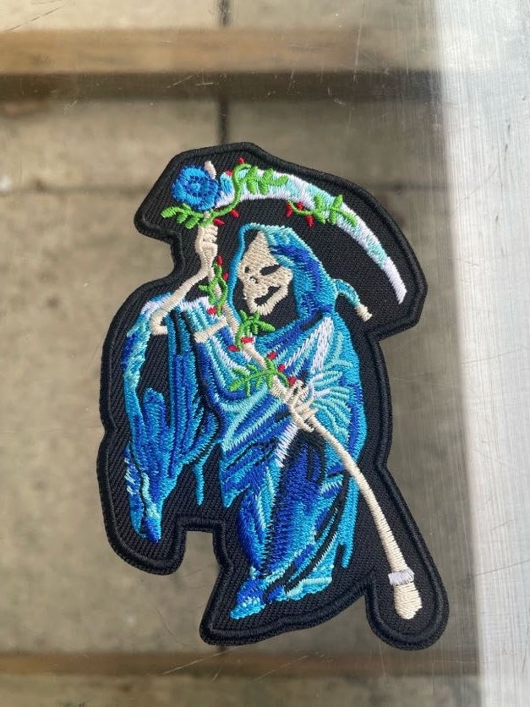 Blue Grim Reaper Flowers Patch Detailed Reaper Flower God - Etsy