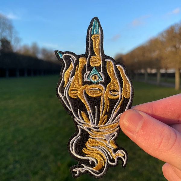 Iron in Patch Middle Finger - Etsy