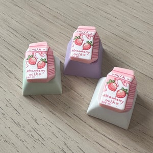 Keycap Strawberry Milk / Kawaii Keycap / Cute Keycaps / Mechanical ...