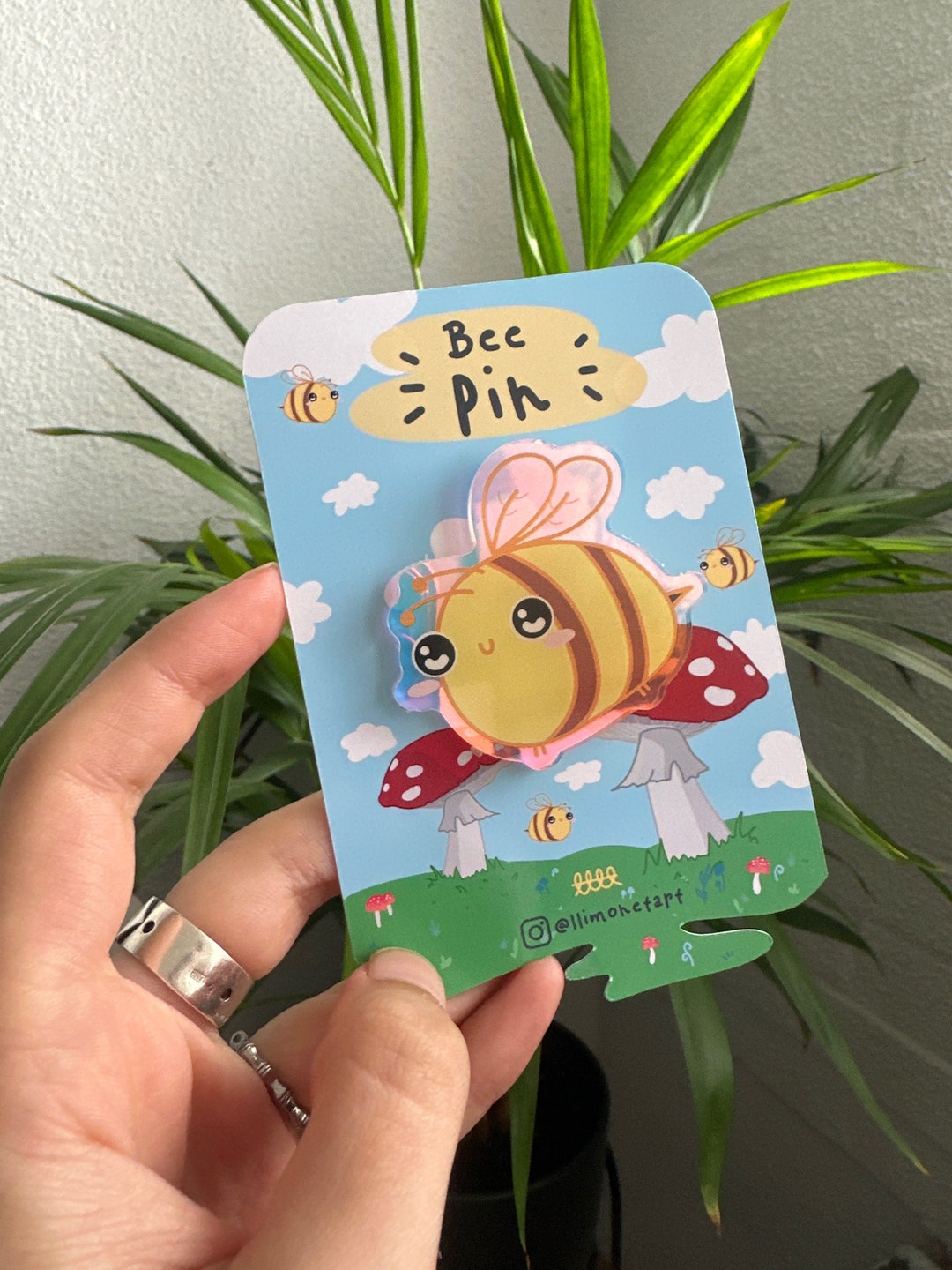 Holographic Acrylic Bee Pin Insect Pin Nature Lover Gift Bee Lover ...