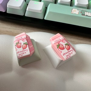 Keycap Strawberry Milk / Kawaii Keycap / Cute Keycaps / Mechanical ...