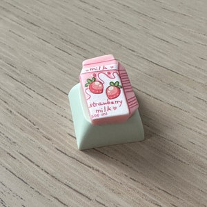 Keycap Strawberry Milk / Kawaii Keycap / Cute Keycaps / Mechanical ...