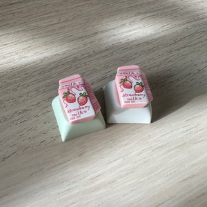 Keycap Strawberry Milk / Kawaii Keycap / Cute Keycaps / Mechanical ...