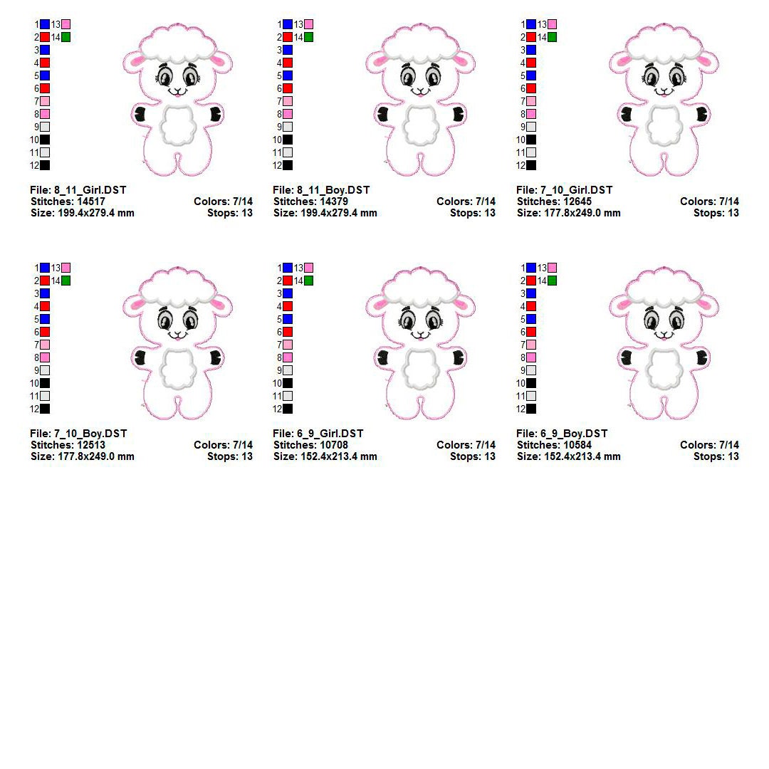 Sheep Soft Toy Digital Design for Machine Embroidery ITH Pattern ...