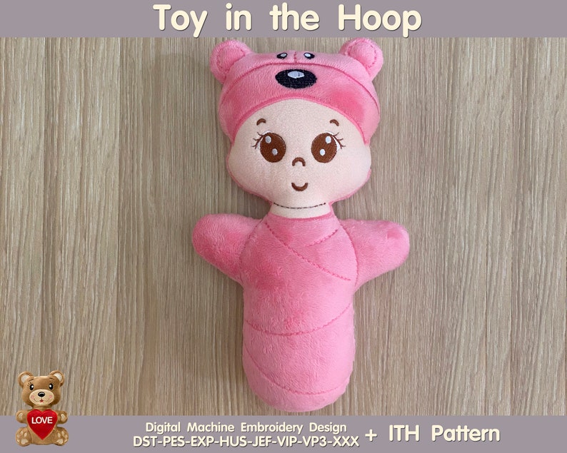 Baby Doll Soft Toy Digital Design for Machine Embroidery ITH Pattern ...