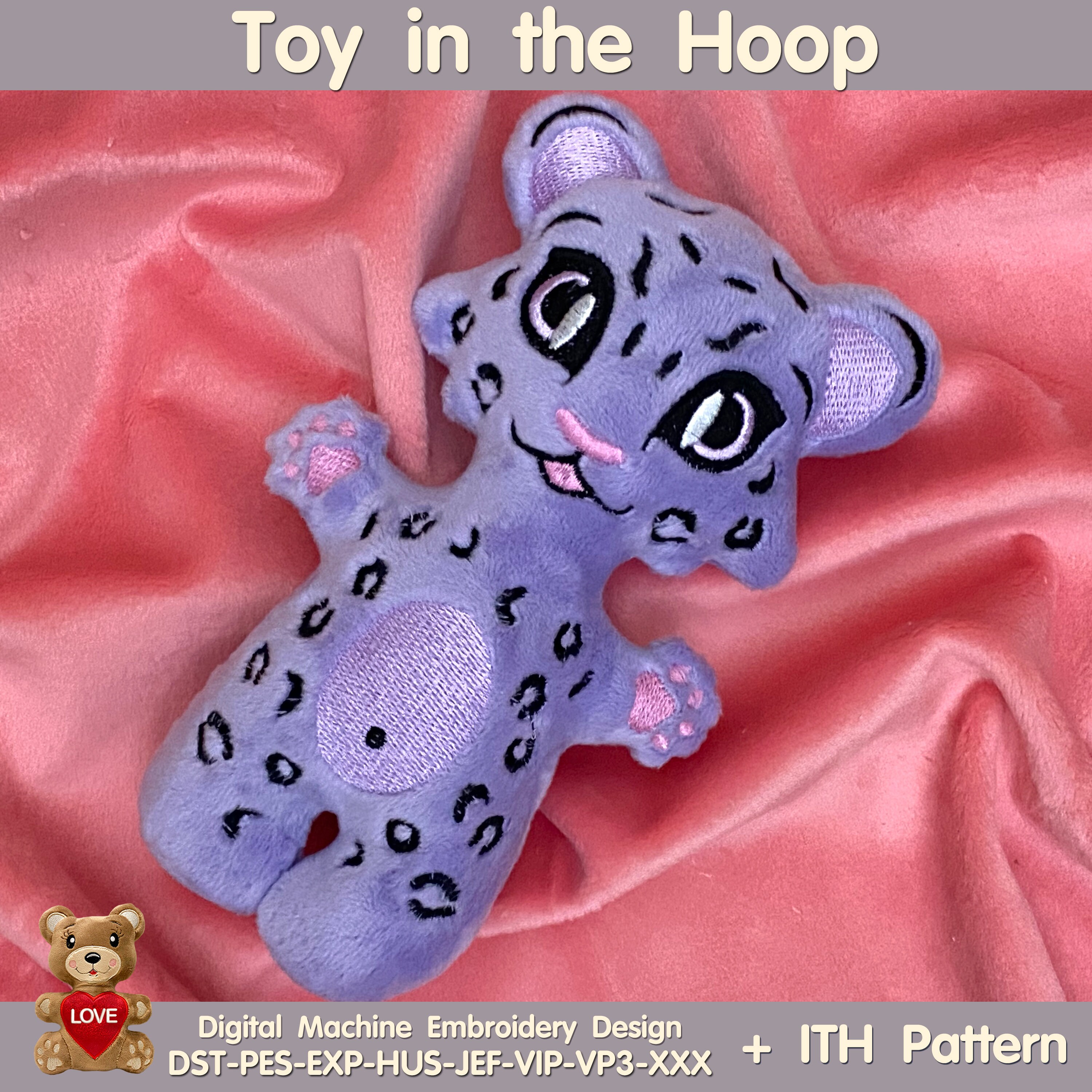 In the Hoop Machine Embroidery Design ITH Leopard Snow Plush Toy Soft ...