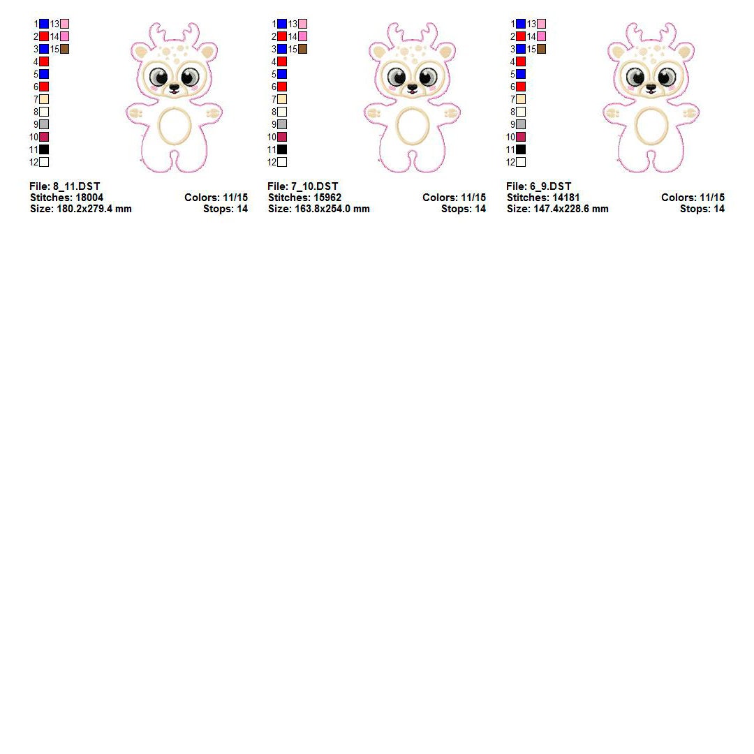 Christmas Deer Soft Toy Digital Design for Machine Embroidery ITH ...