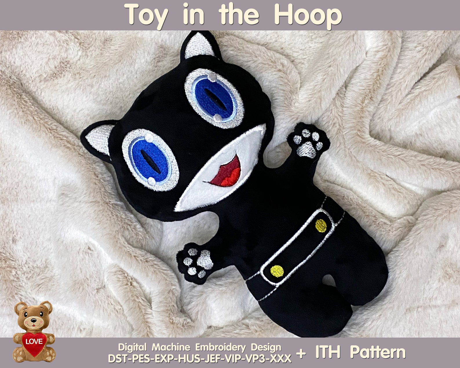 Cat Persona Angry Soft Toy Digital Design for Machine - Etsy