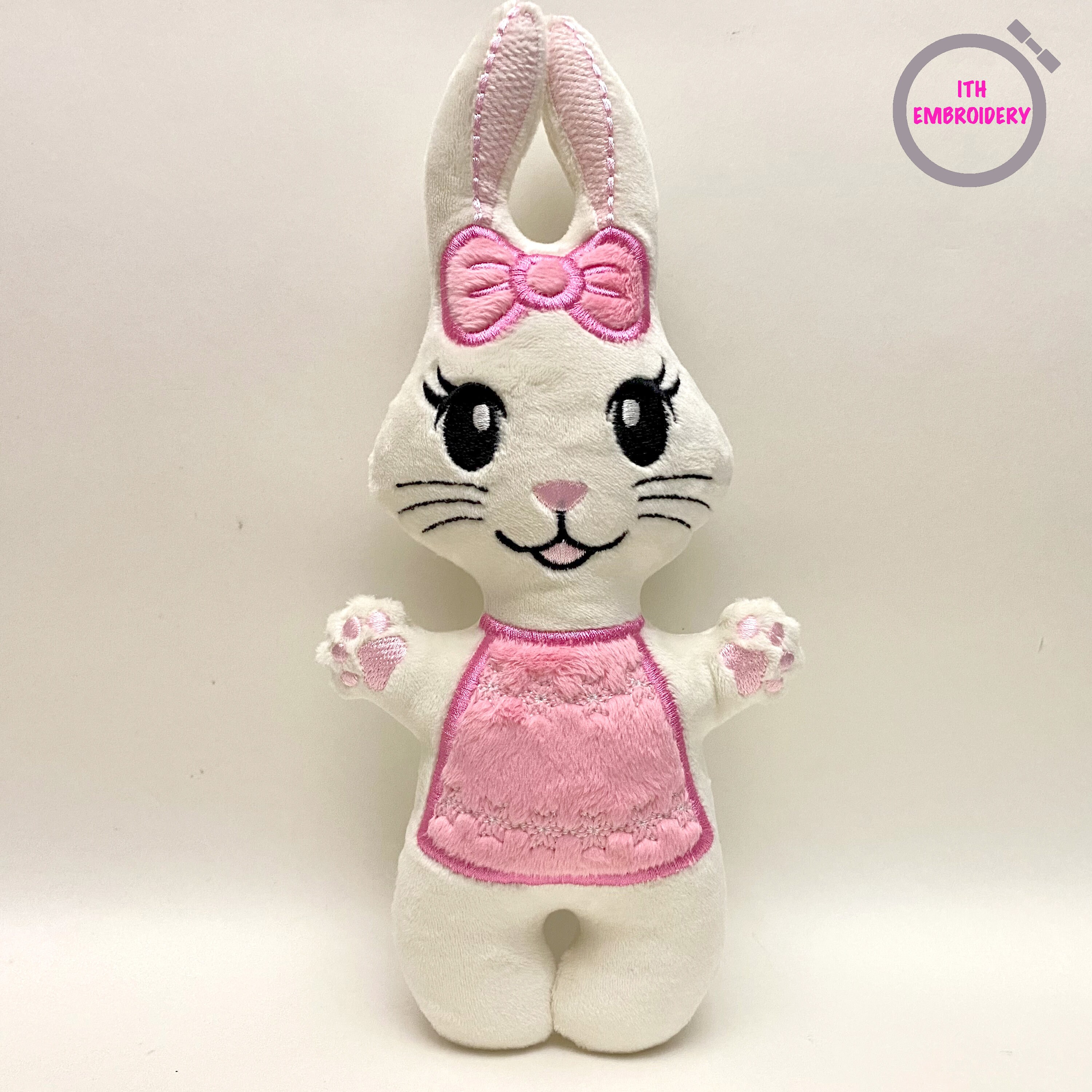 In the Hoop Machine Embroidery Design ITH Easter Bunny With Bow Rabbit ...