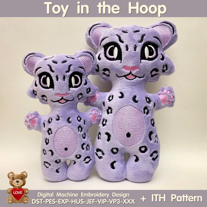 In the Hoop Machine Embroidery Design ITH Leopard Snow Plush Toy Soft ...