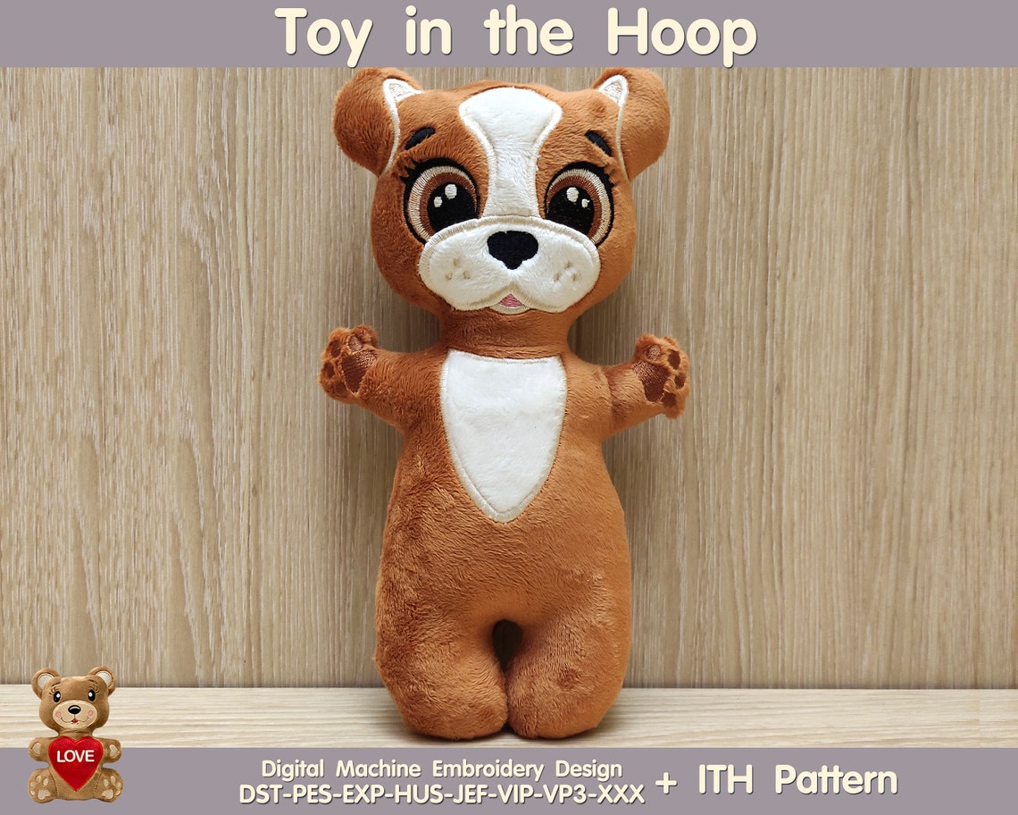 Dog Cute Soft Toy Digital Design for Machine Embroidery ITH - Etsy