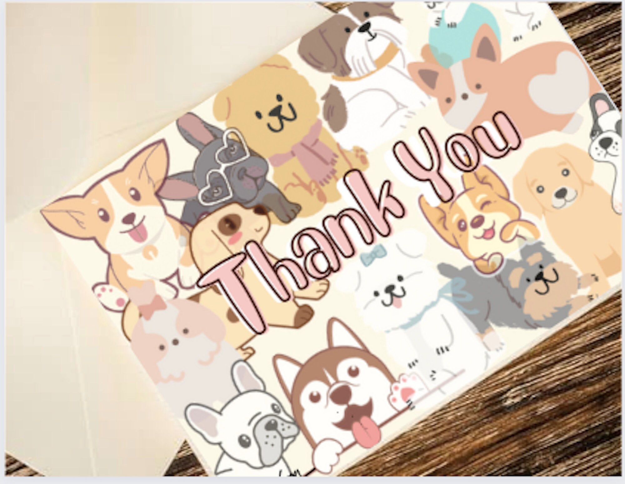 Puppy Thank You Card - Etsy
