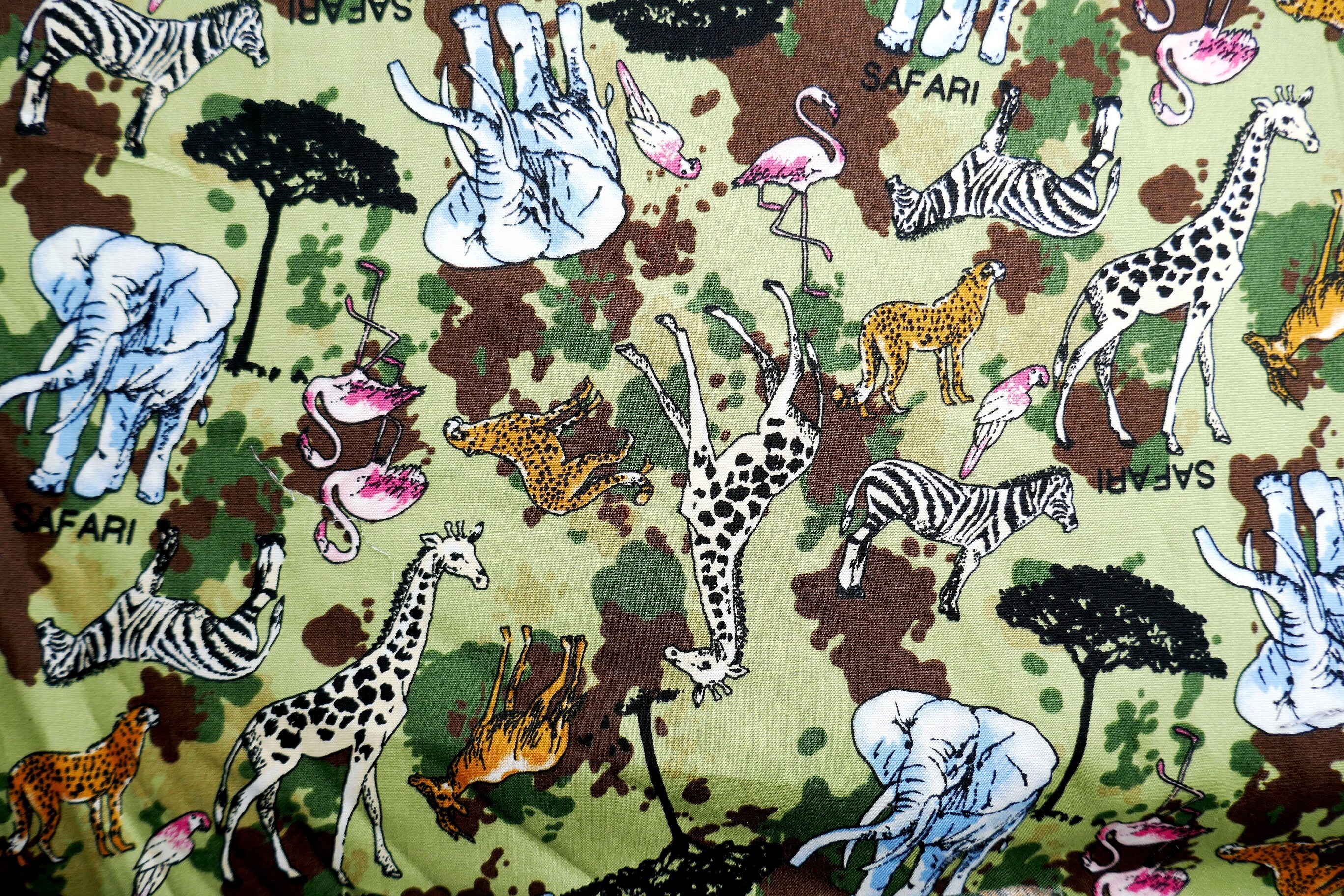 Zoo Animals Cotton Poplin Print Fabric Suitable for Clothes Etc. - Etsy