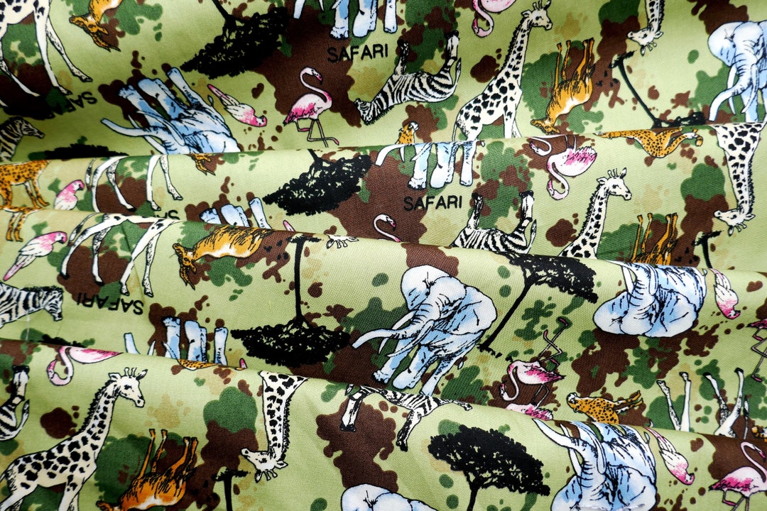 Zoo Animals Cotton Poplin Print Fabric Suitable for Clothes Etc. - Etsy