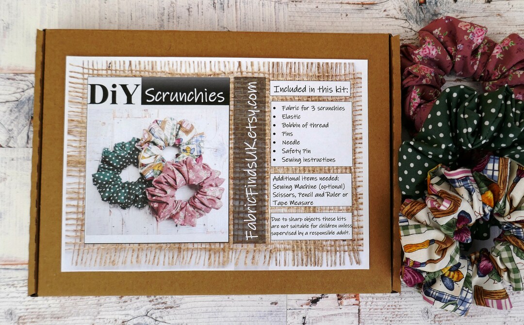 DIY Scrunchie Sewing Kit, Sew Your Own Scrunchie, Beginners Sewing Kit ...