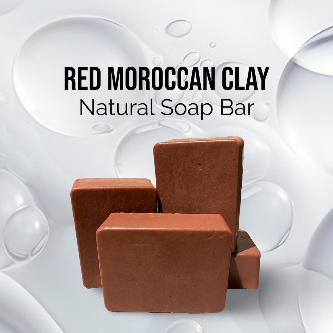 Red Moroccan Clay Soap Bar: Shea Butter, Sea Moss, Vegan (5oz) - Etsy
