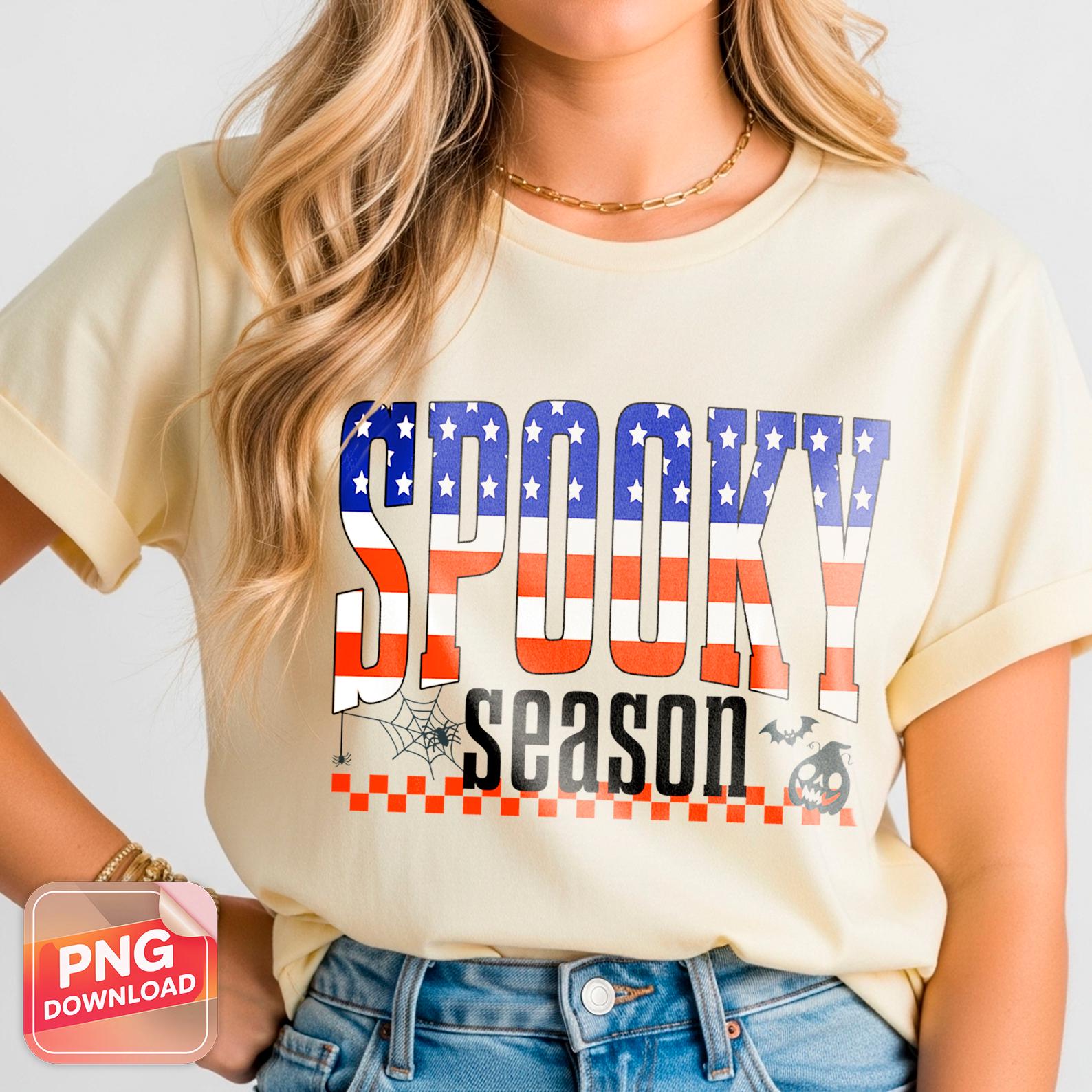 Retro Spooky American Flag PNG: Halloween Patriotic Sublimation ...