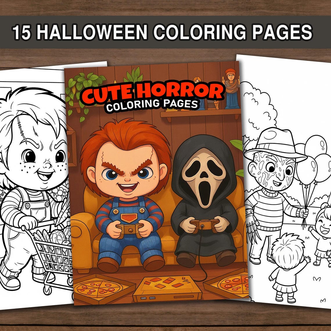 Cute Horror Movie Coloring Book,killer Cuties Coloring,kawaii Horror ...