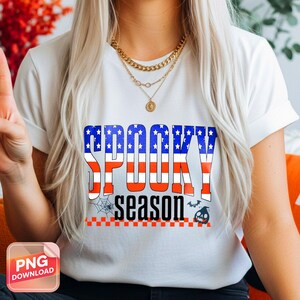 Retro Spooky American Flag PNG: Halloween Patriotic Sublimation ...