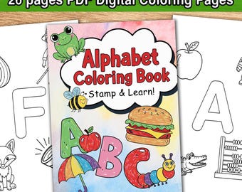 Alphabet Coloring Pages: Preschool Learning Activity (PDF Pattern) - Etsy
