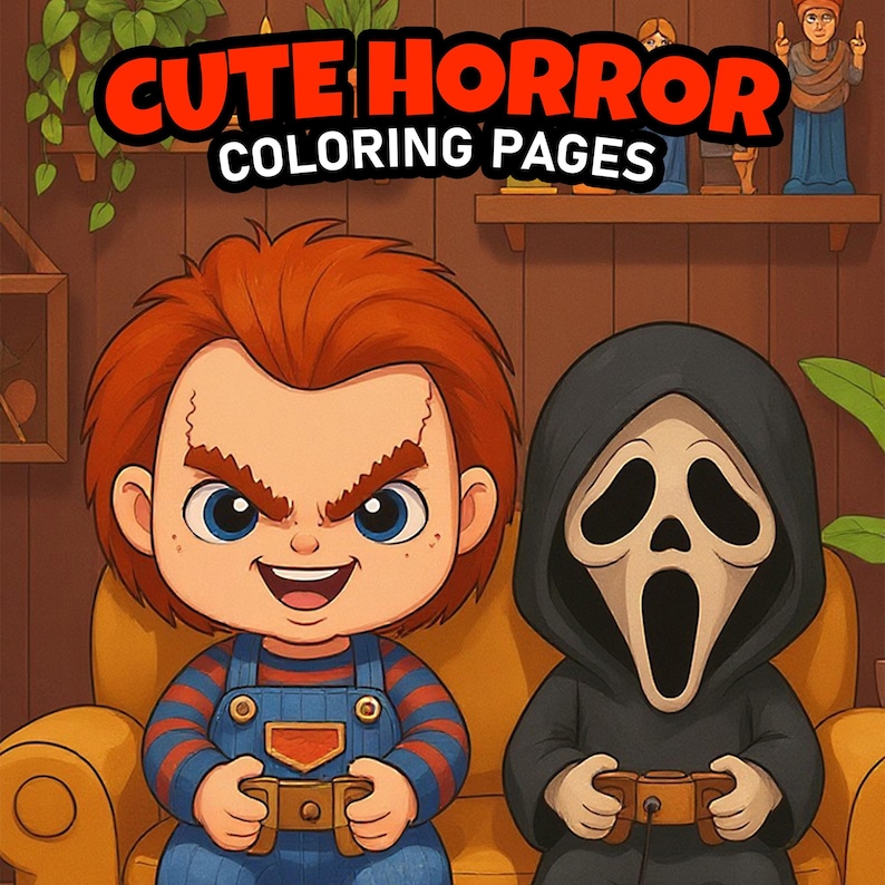 Cute Horror Movie Coloring Book,killer Cuties Coloring,kawaii Horror ...