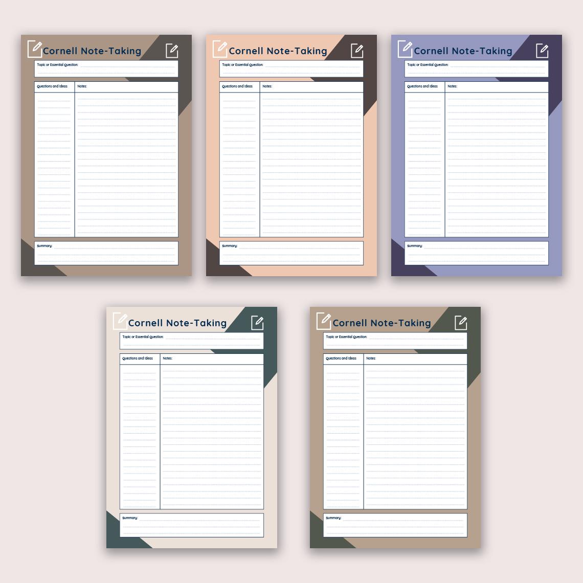 Printable Cornell Method Notes, Print at Home Cornell Note Taking ...