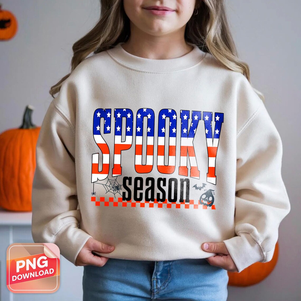 Retro Spooky American Flag PNG: Halloween Patriotic Sublimation ...