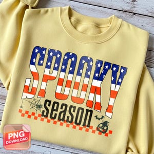 Retro Spooky American Flag PNG: Halloween Patriotic Sublimation ...