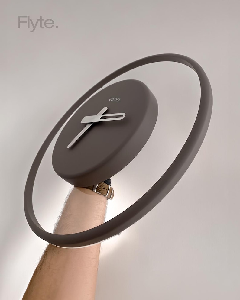 Flyte Brown Wall Clock – Modern and Minimalist Design - Etsy