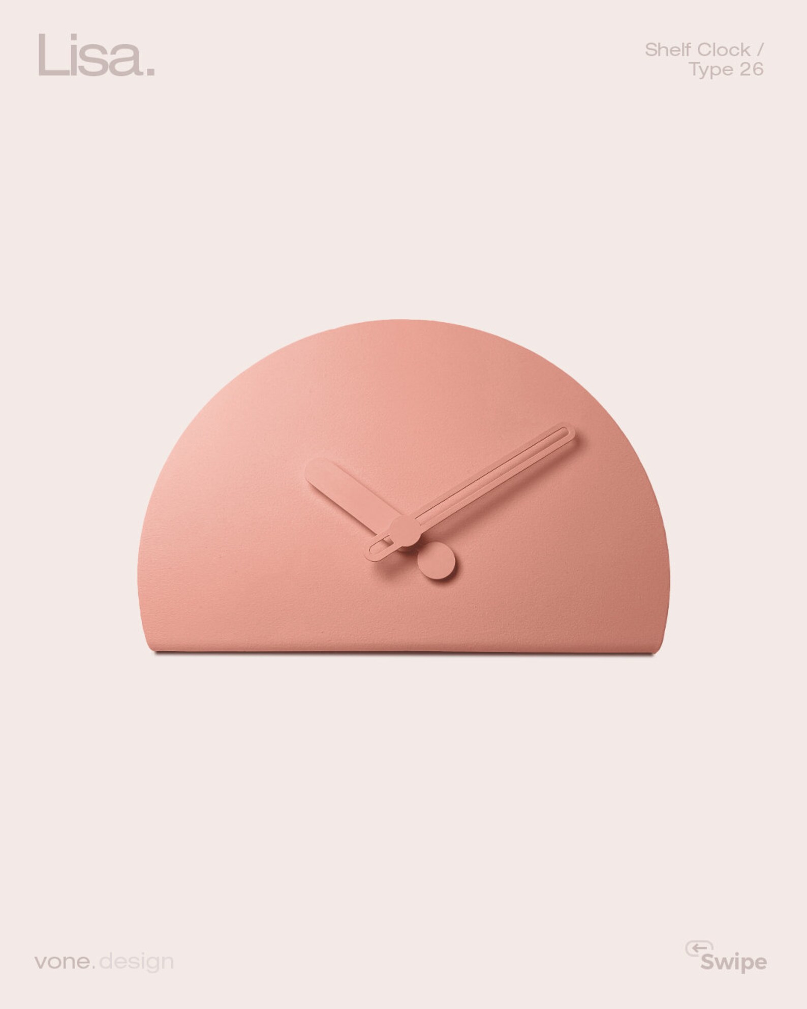 Minimal Metal Shelf Clock, Feminine Color Tone Clock, Original Design ...