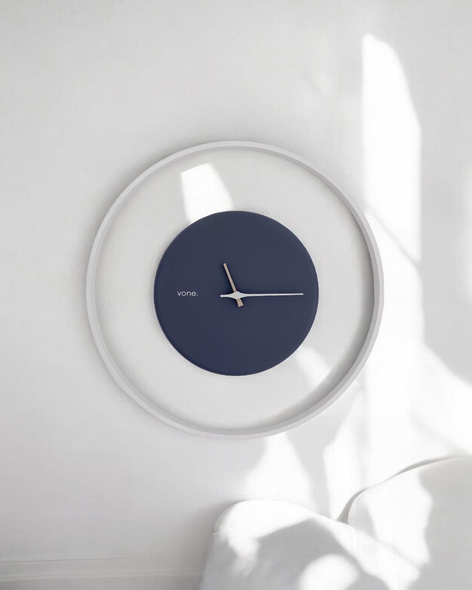 Transparent and Soft-edged Blue Minimalist Wall Clock, Unique and ...