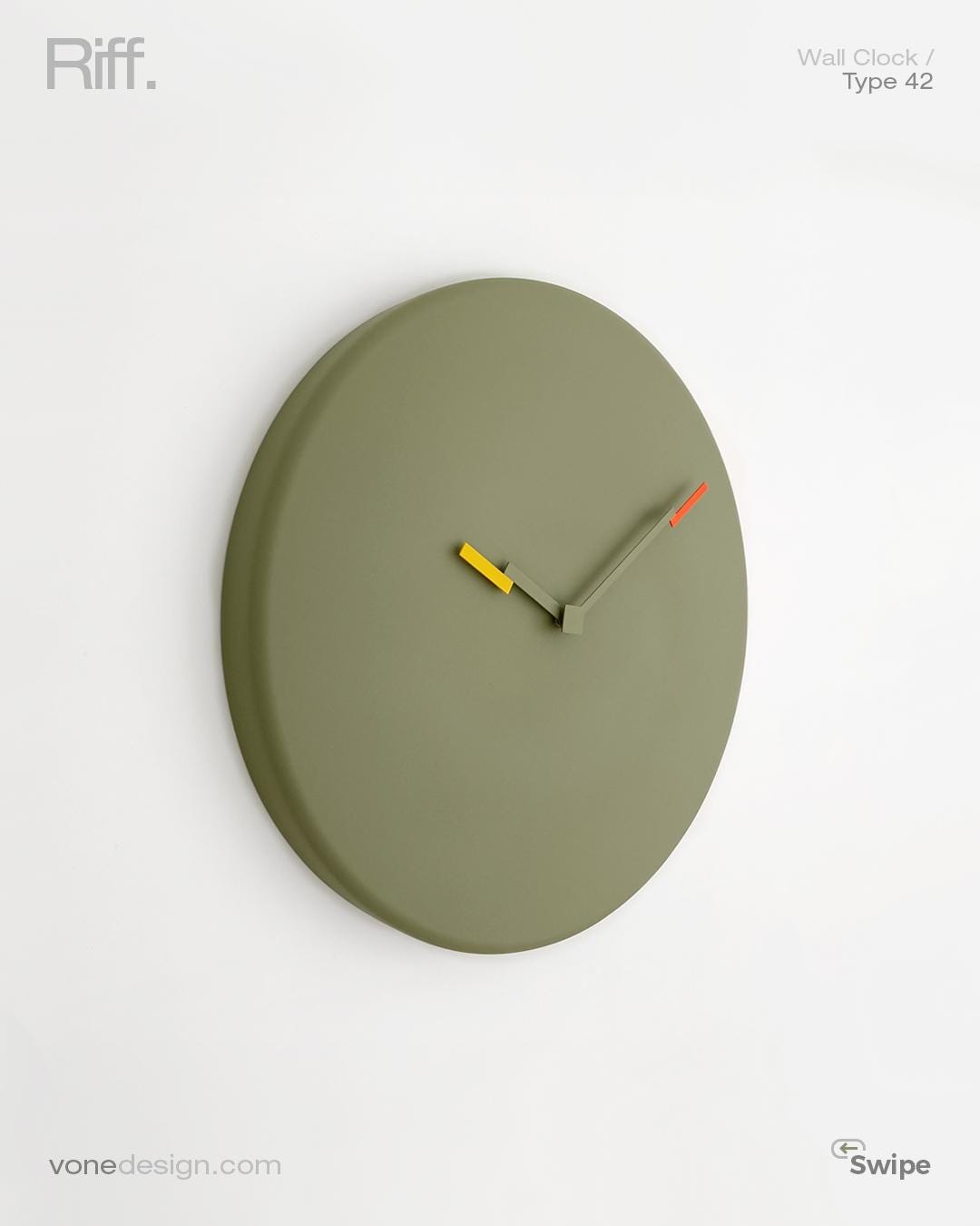 Green Wall Clock, Nordic Home Decor, Modern Minimalist & Unique ...