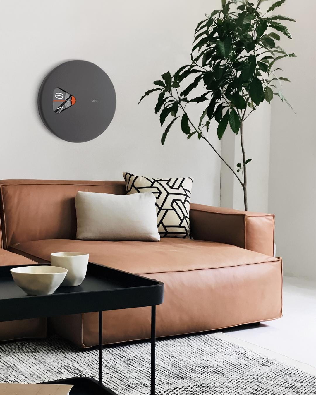 Unique Wall Clock, Jump Hour, Minimalist Dark Grey Orange Handmade ...