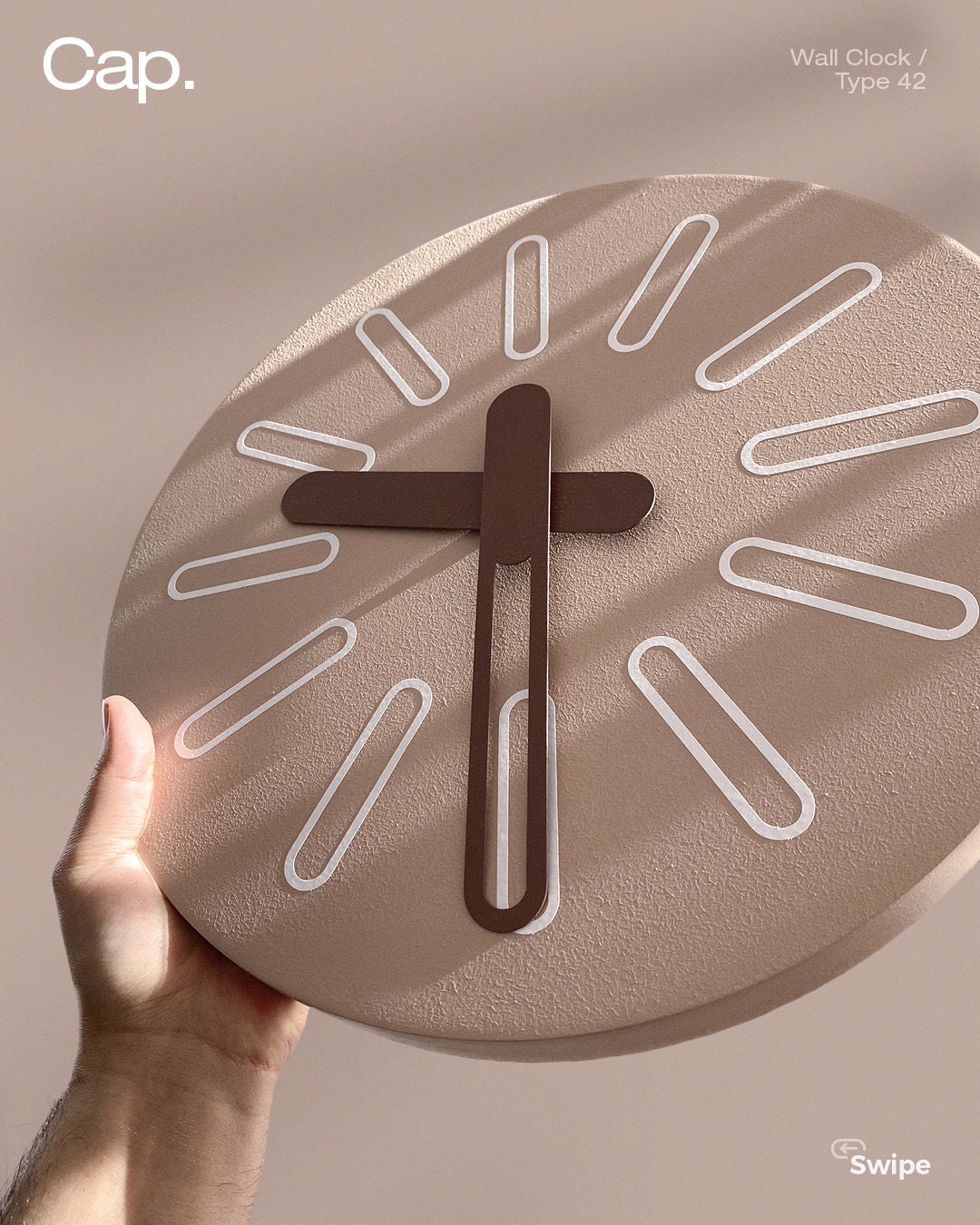 Modern Clock, Unique Wall Clock, Cappuccino Color Tone, Clock for ...